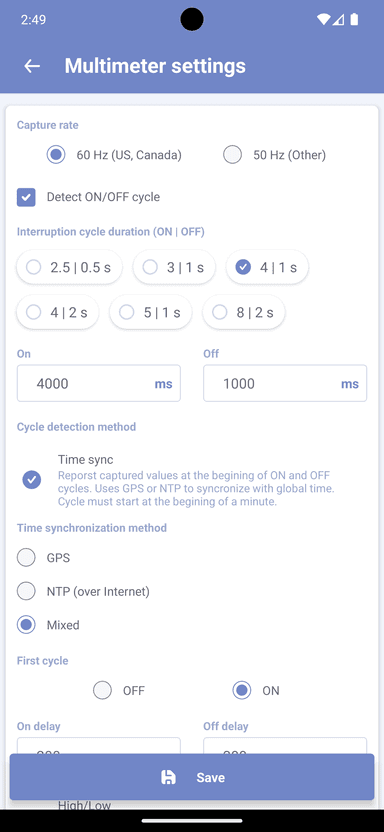 Multimeter settings – Nextra